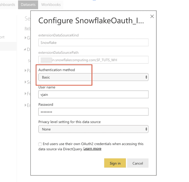Using SSO Between Power BI and Snowflake