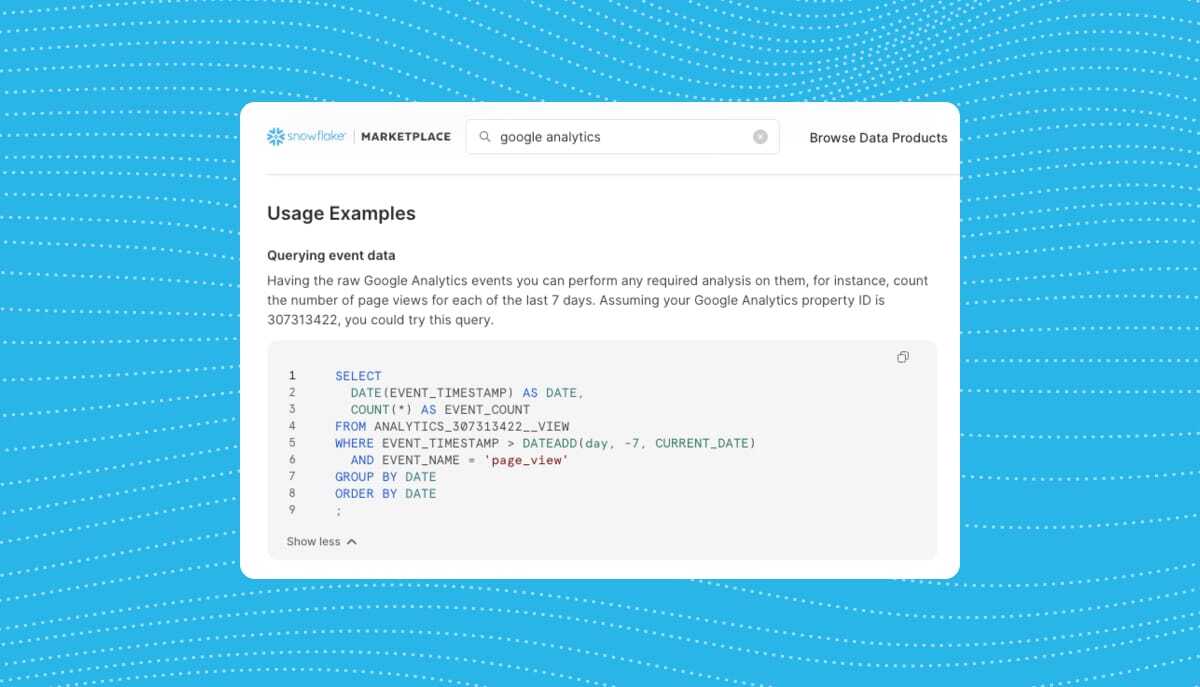 Snowflake Connector for Google Analytics