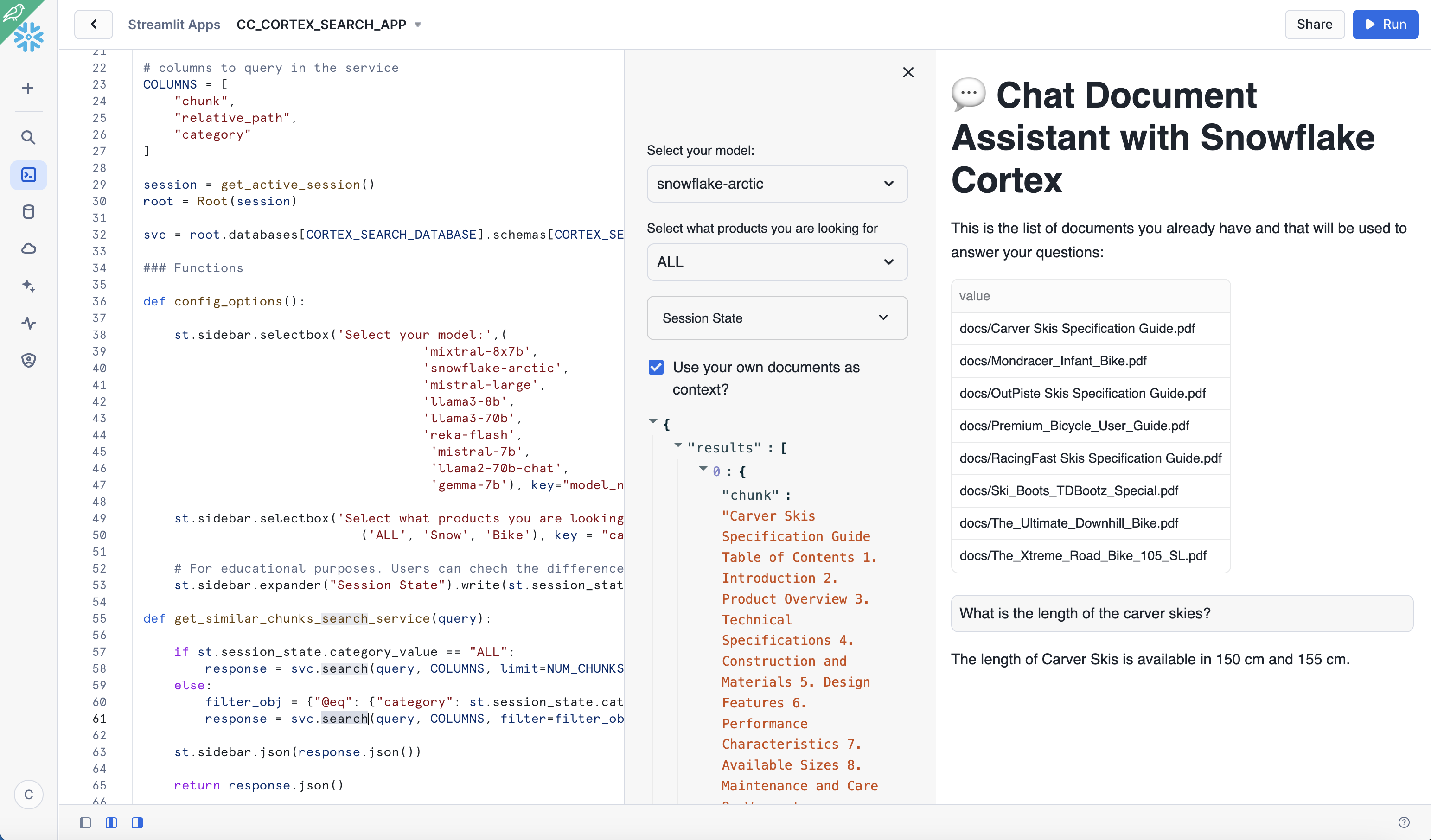 Build a Retrieval Augmented Generation (RAG) based LLM assistant using Streamlit and Snowflake ...