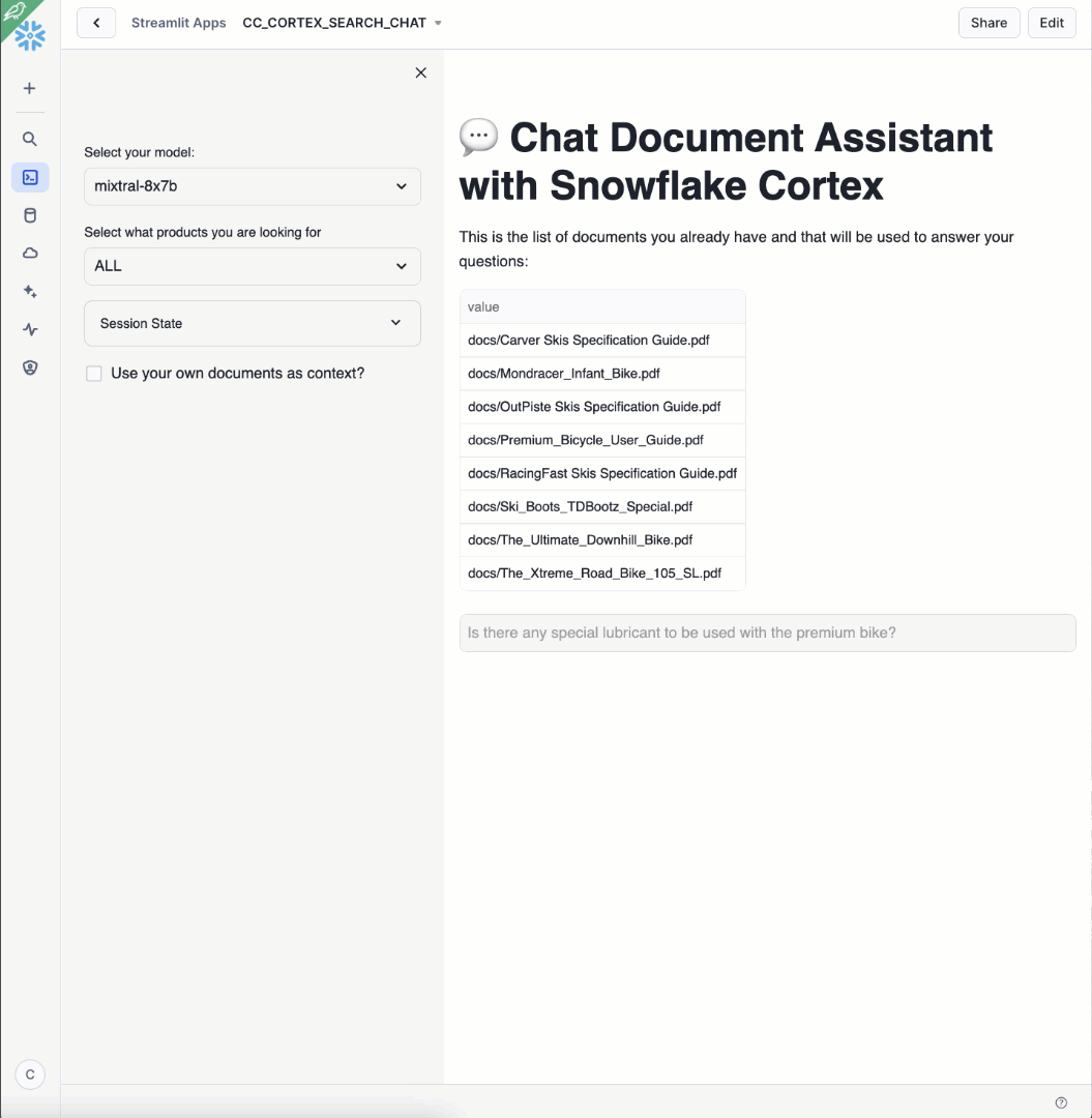 Build a Retrieval Augmented Generation (RAG) based LLM assistant using Streamlit and Snowflake ...
