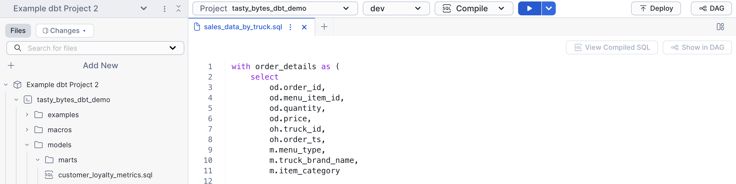 Exploring dbt Projects on Snowflake