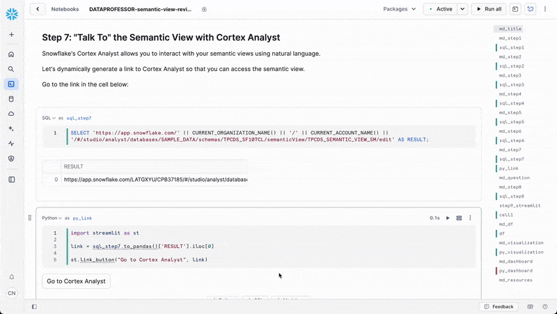 Getting Started with Snowflake Semantic View