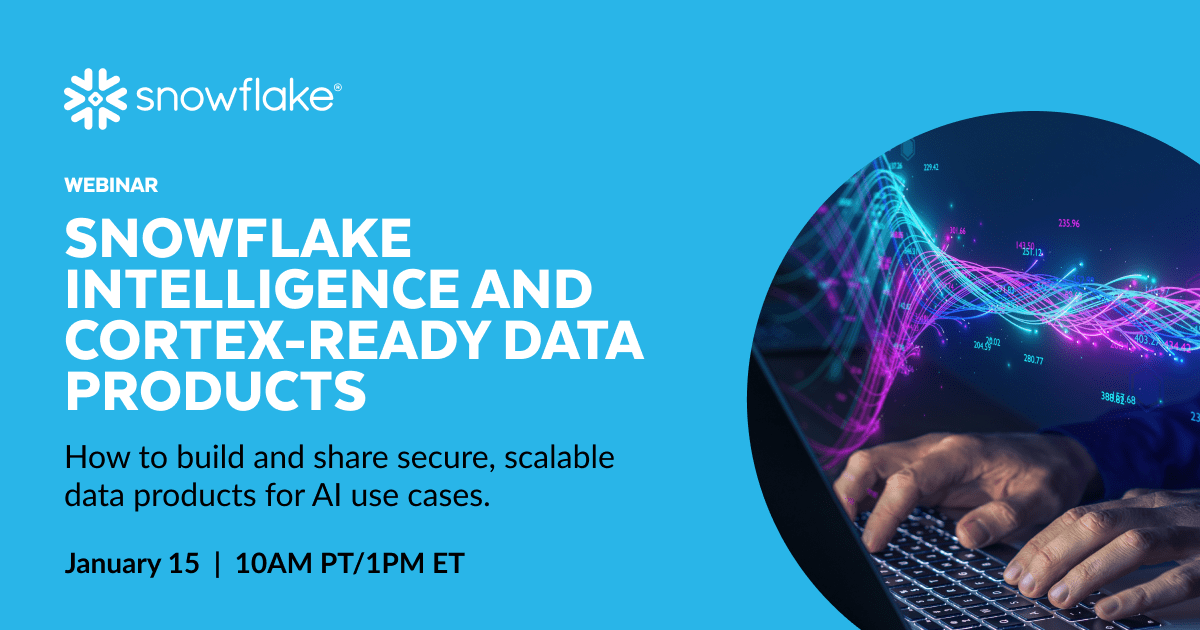 Snowflake Intelligence and Cortex-Ready Data Products: How to build and ...