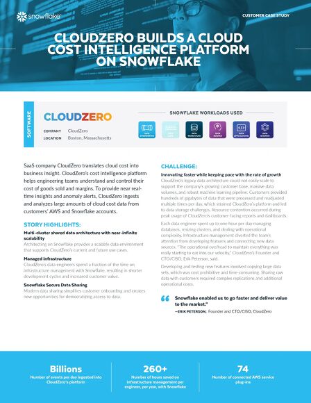 CloudZero Builds a Cloud Cost Intelligence Platform on Snowflake