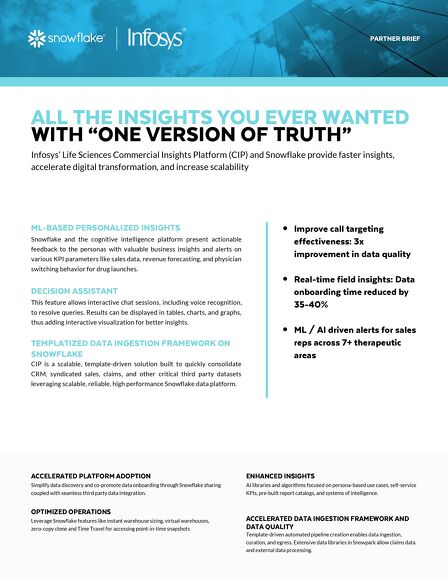 Snowflake & Infosys - All the Insights You Ever Wanted with "One ...